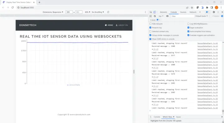 Using Nodejs And React To Display A Chart Of Real Time Sensor Readings