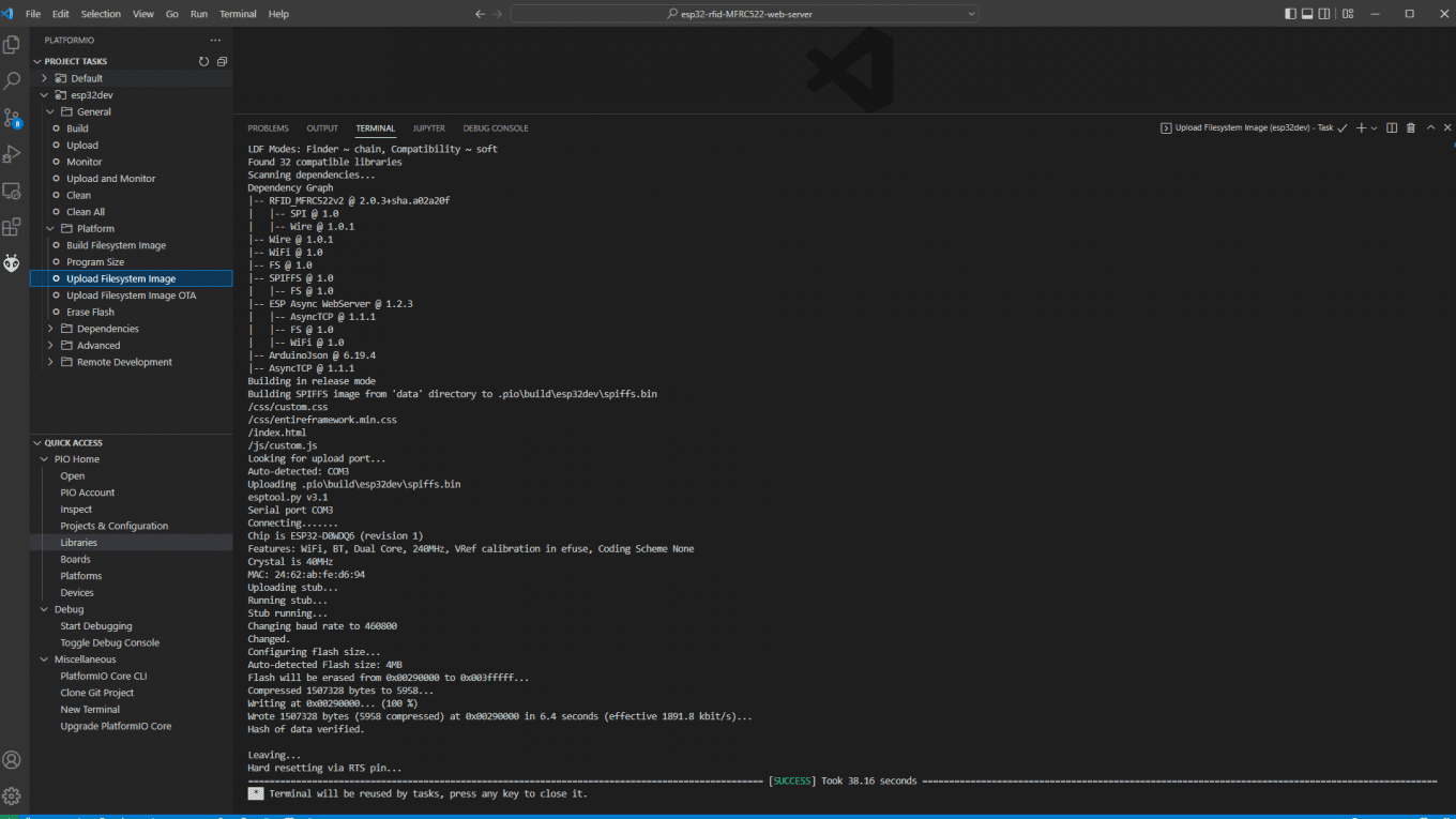 How to upload FileSystem Image in PlatformIO IDE? How to upload FileSystem Image in PlatformIO IDE?