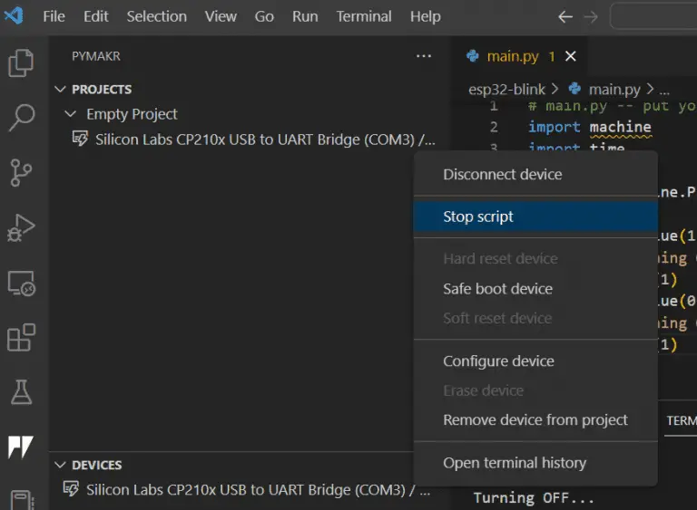 Micropython Using Vscode Pymakr On Esp32esp8266 
