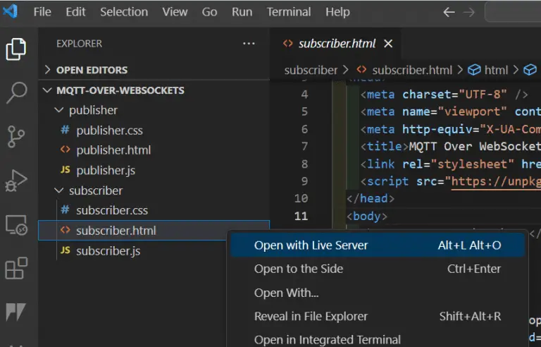 Publish And Subscribe Mqtt Messages Over Websocket