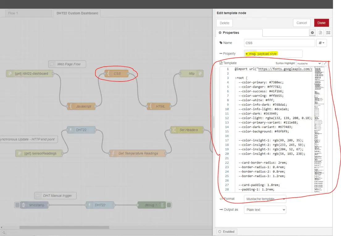 Node-Red - DHT11/DHT22 - Custom Weather Station Dashboard