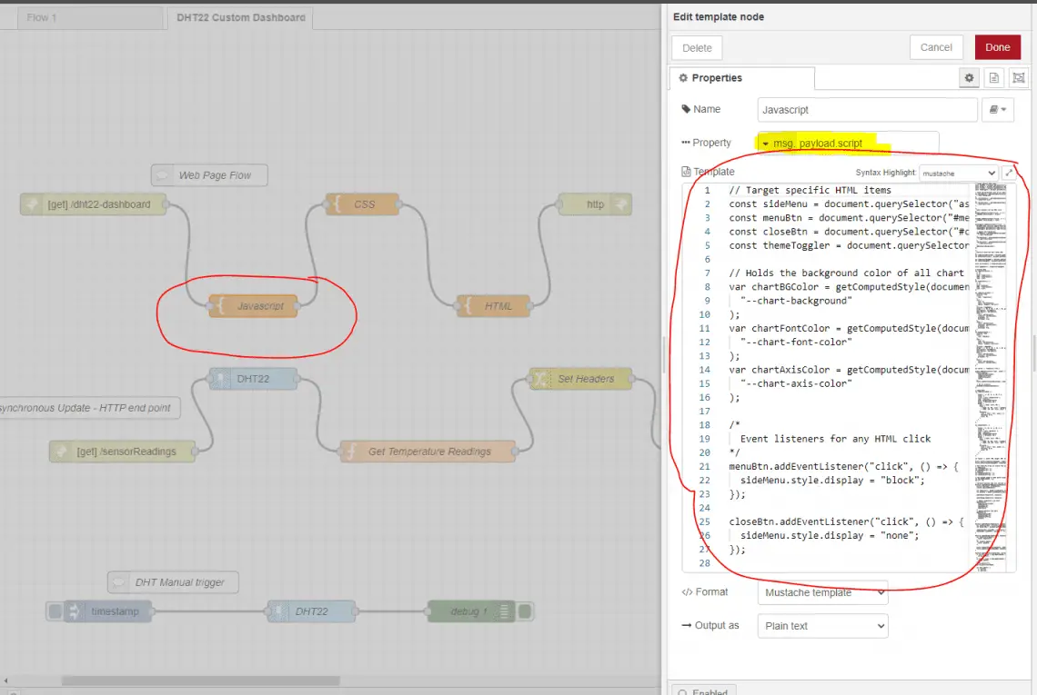 Node-Red - DHT11/DHT22 - Custom Weather Station Dashboard