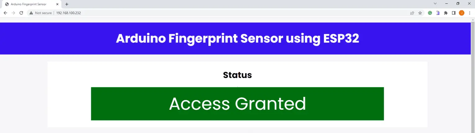 Arduino Fingerprint Door Lock using ESP32 with a Web App