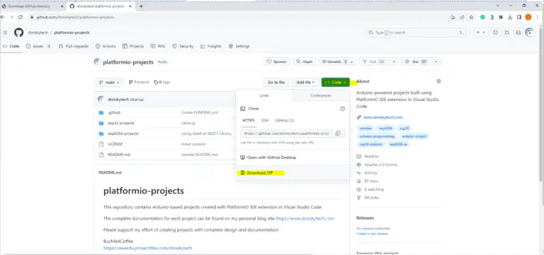 How to download a GitHub file, folder, or project? - donskytech.com
