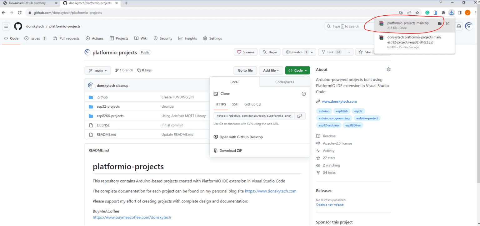 How to download a GitHub file, folder, or project? - donskytech.com