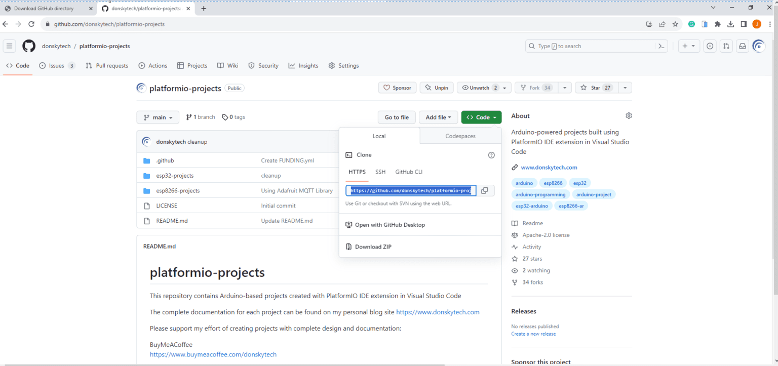 How to download a GitHub file, folder, or project? - donskytech.com